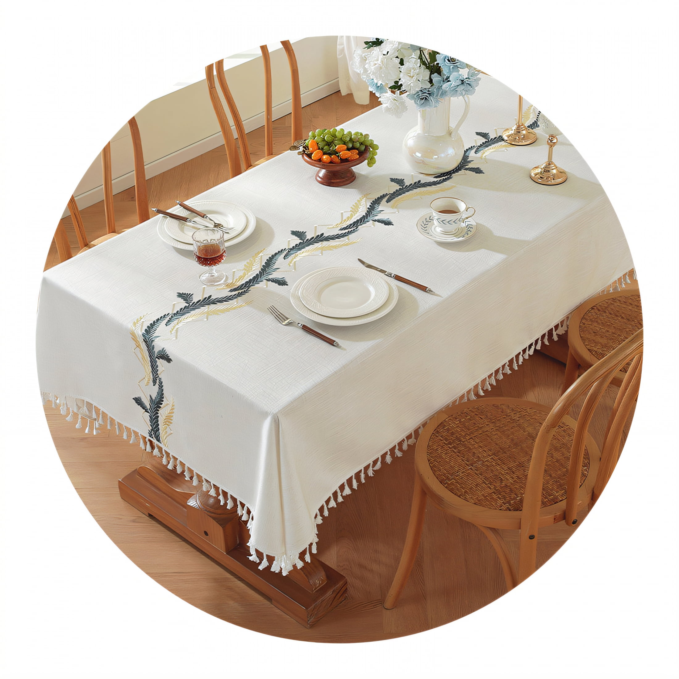 AUQ Table Cloth Rectangle Table,Polyester Cloth Picnic Table Cover ...
