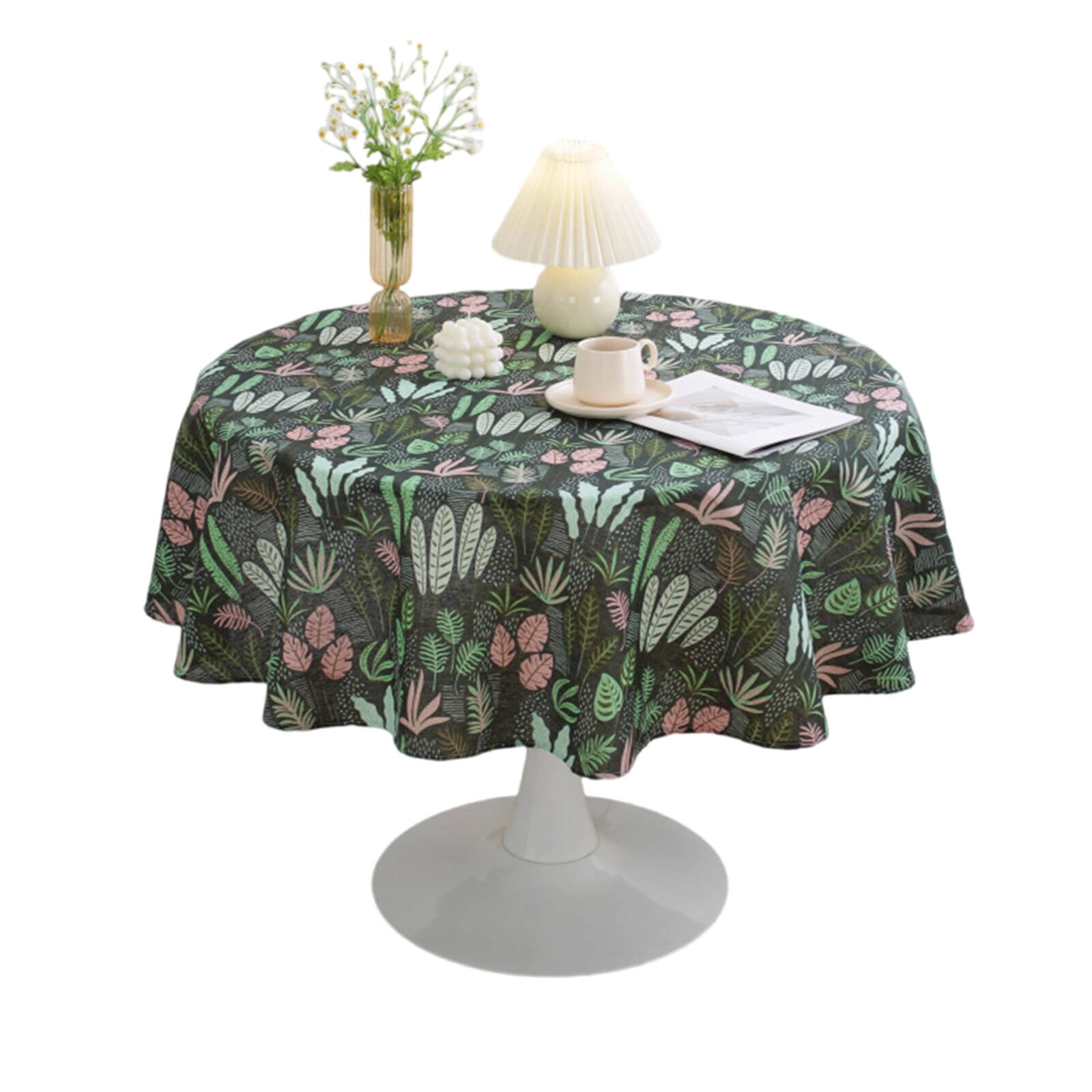 AUQ Table Cloth Soft Cotton Linen Fabric Circular Table,Simple Yet ...