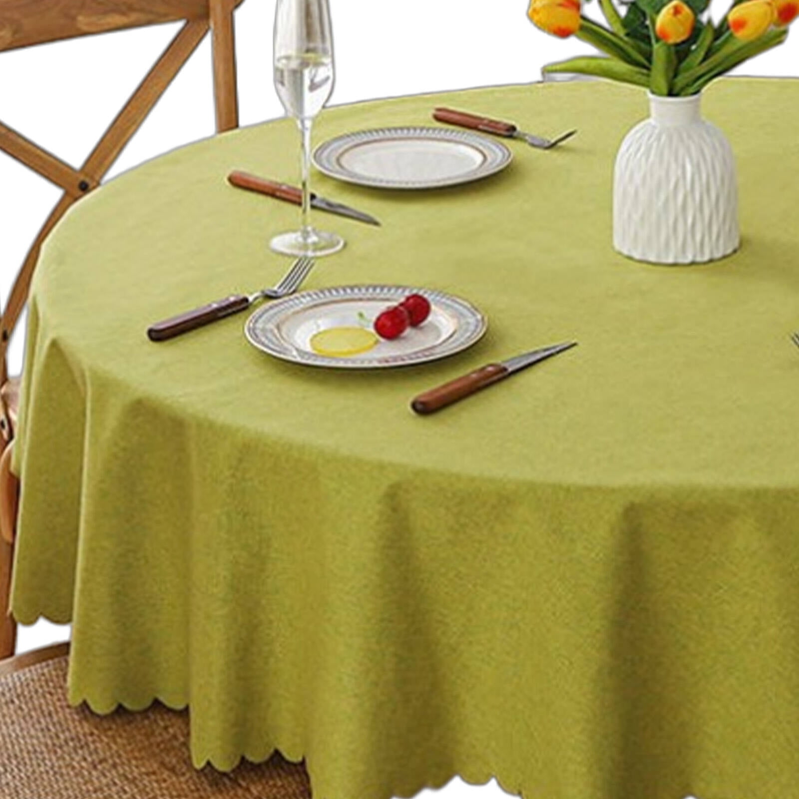 AUQ Table Cloth Soft Linen Round Tablecloth for Dining,Stylish ...
