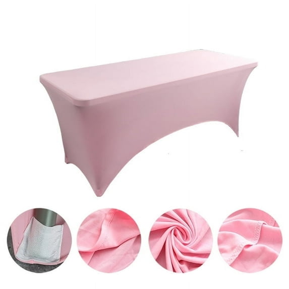 AUQ Table Covers for 6 Foot Tables,Spandex Table Covers 6Ft,Pink Table ...