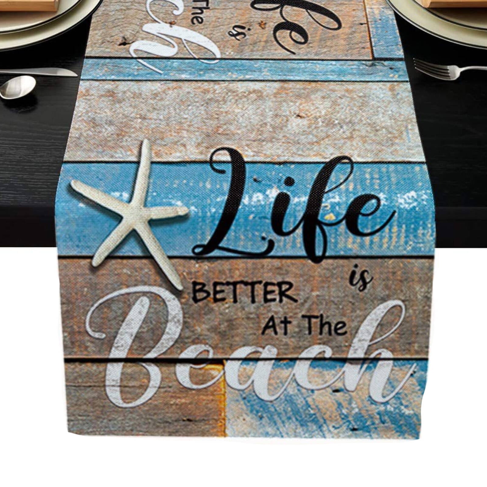 AUQ Table Runner,Beachy Inspired Style Table Runners,Perfect for ...