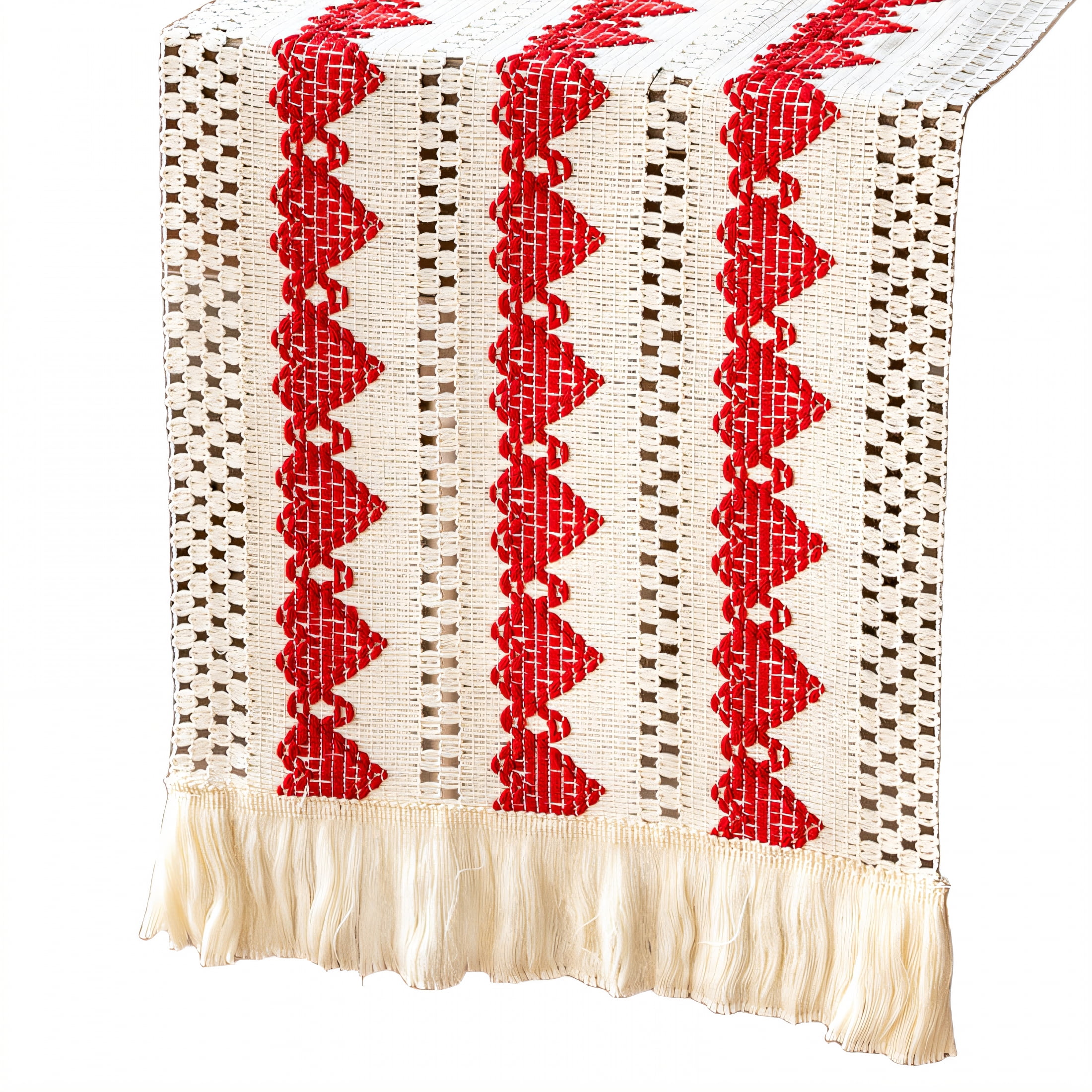 AUQ Table Runner,Cotton Linen Fabric Farmhouse Table Runner,Sharp Edge ...