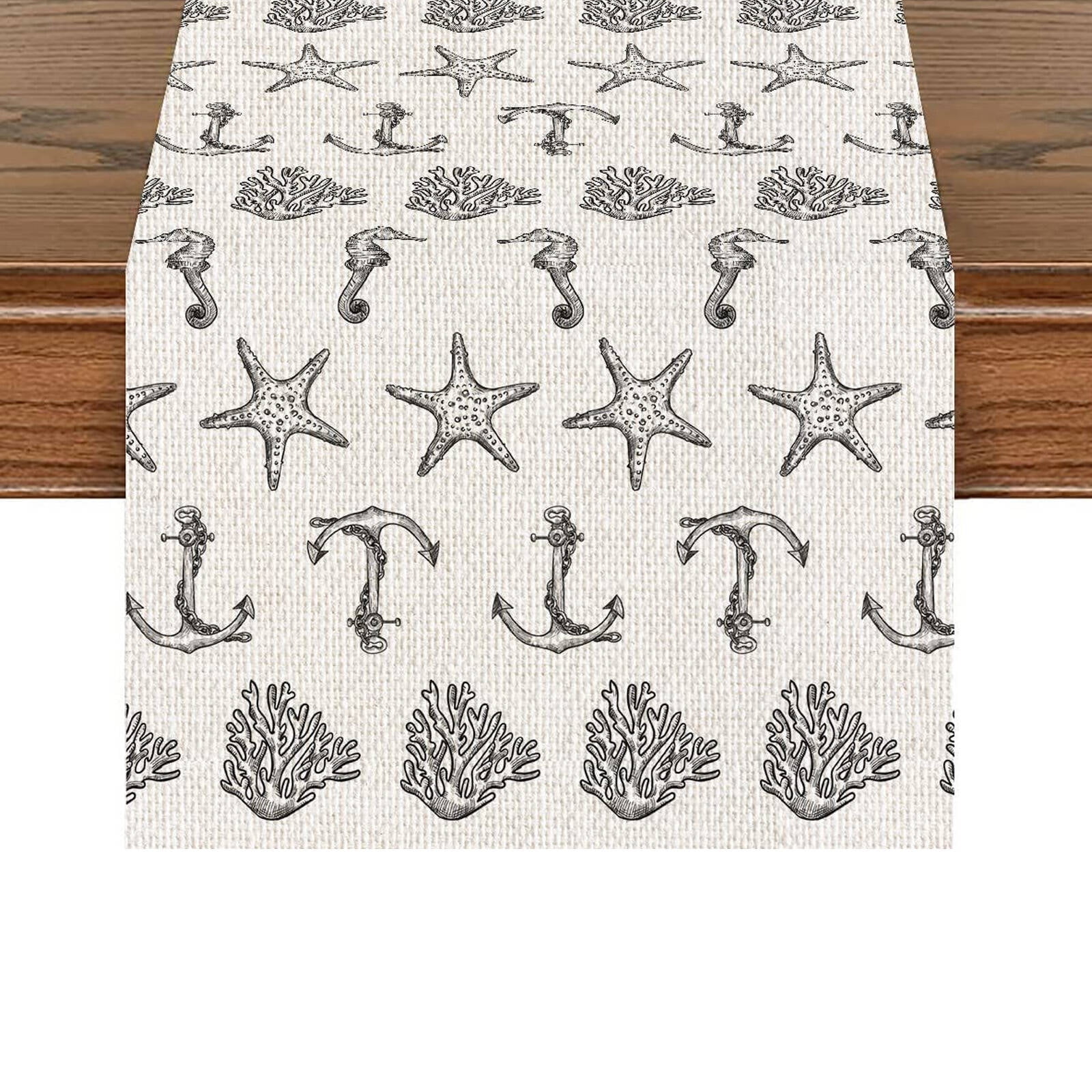 AUQ Table Runner,Refreshing Ocean-Inspired Look Table Cloth,Light and Airy Design Table Cover ...