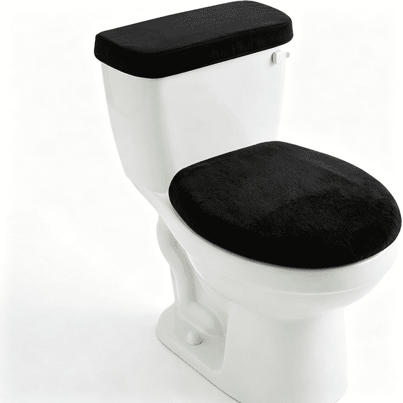 AUQ Toilet Lid Cover and Toilet Tank Lid Cover, Soft Velvet Toilets ...