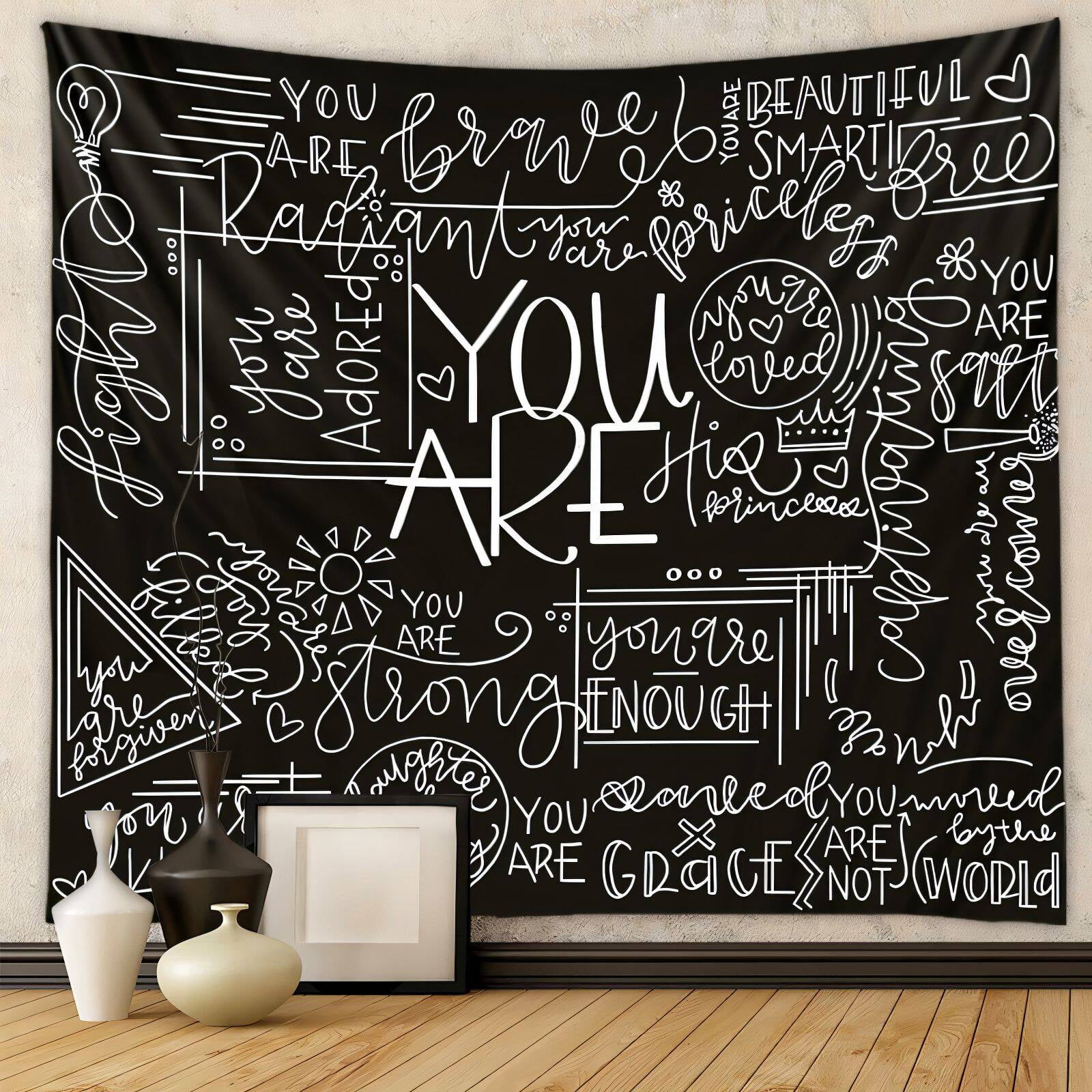 AUQ Wall Tapestry,Large Tapestry,Inspirational Words Japanese Tapestry ...