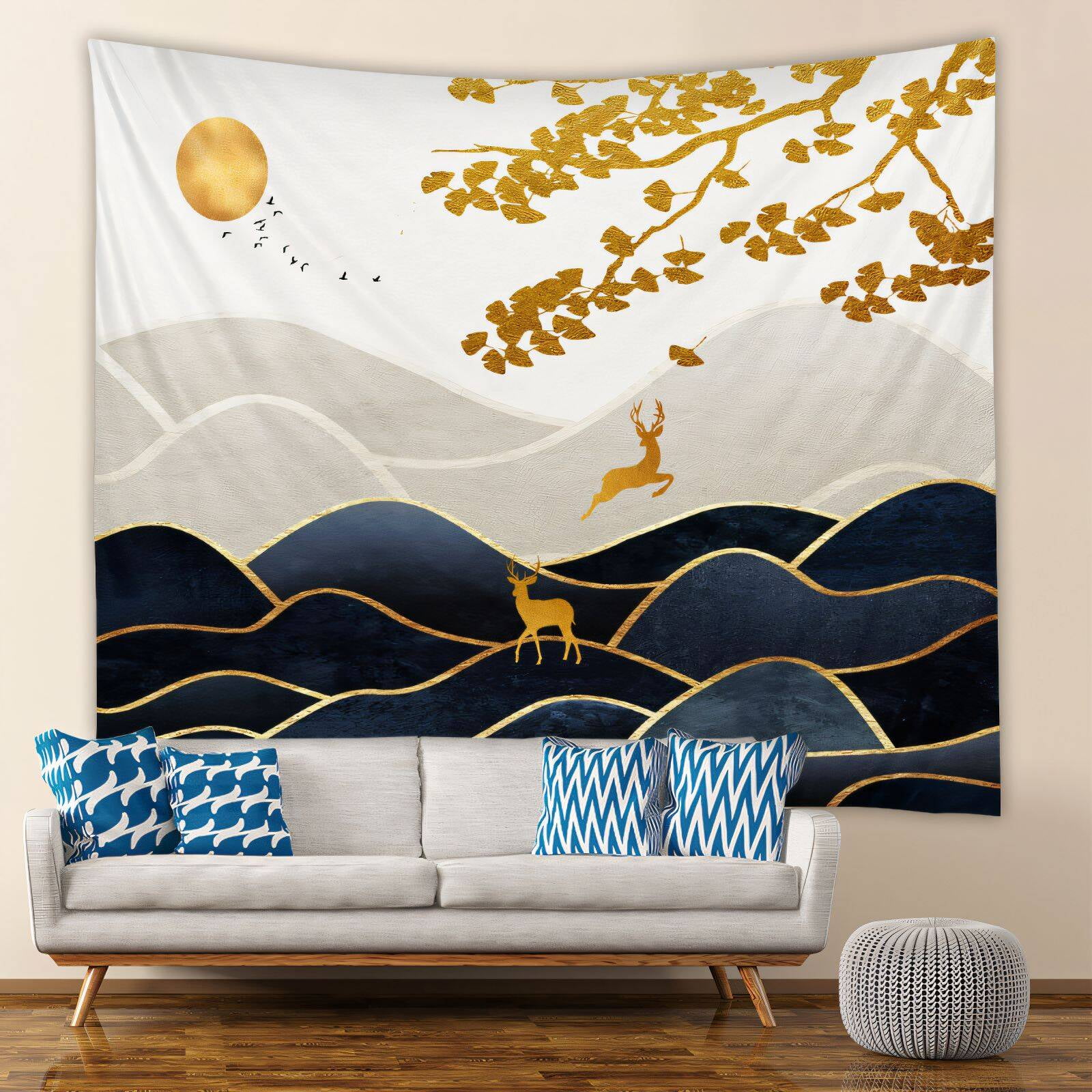 AUQ Wall Tapestry,Peaceful Mountain Scenery Tapestry Wall Hanging,Soft ...