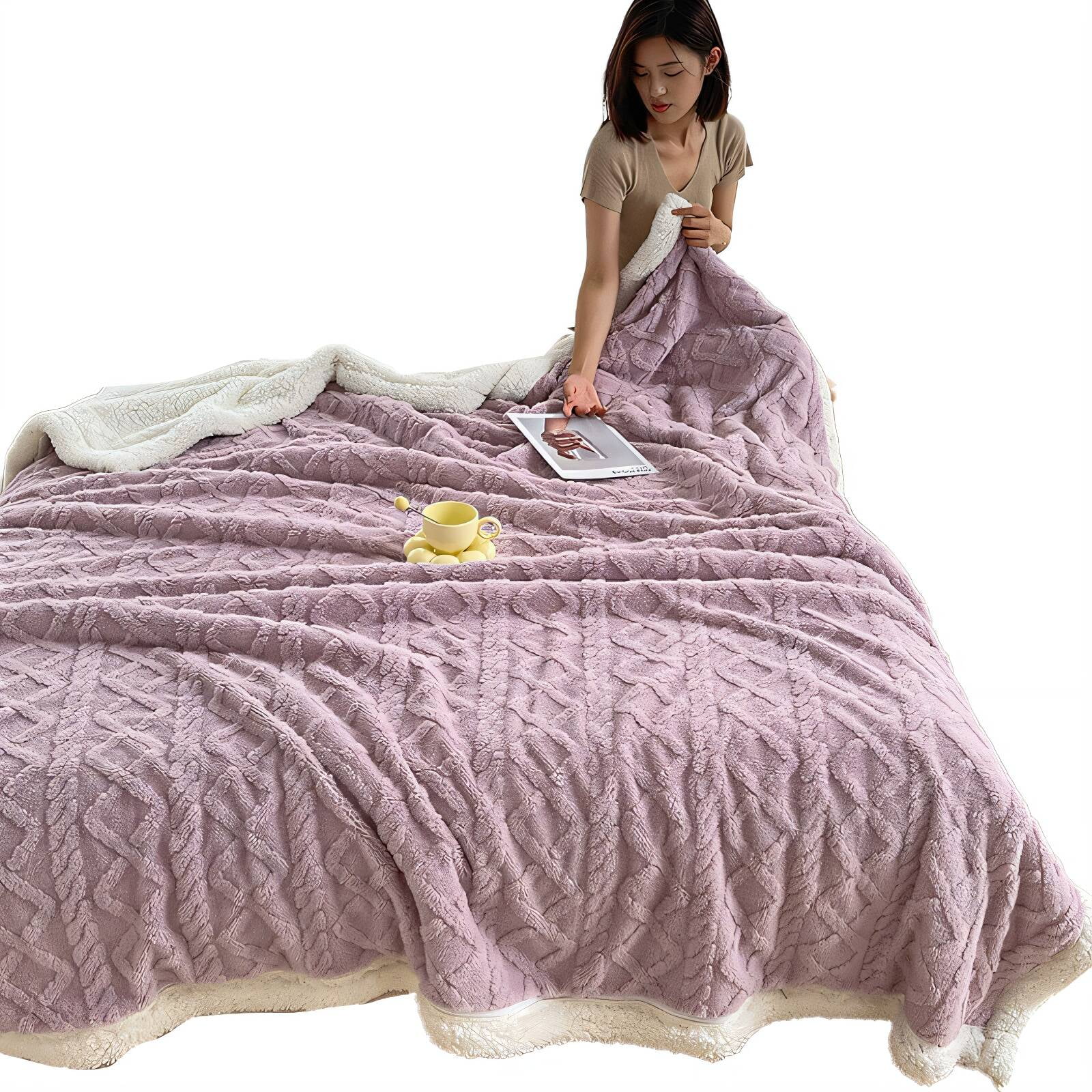 AUQ Weighted Blanket,Snuggle Up on Chilly Nights Plush Blanket,No ...