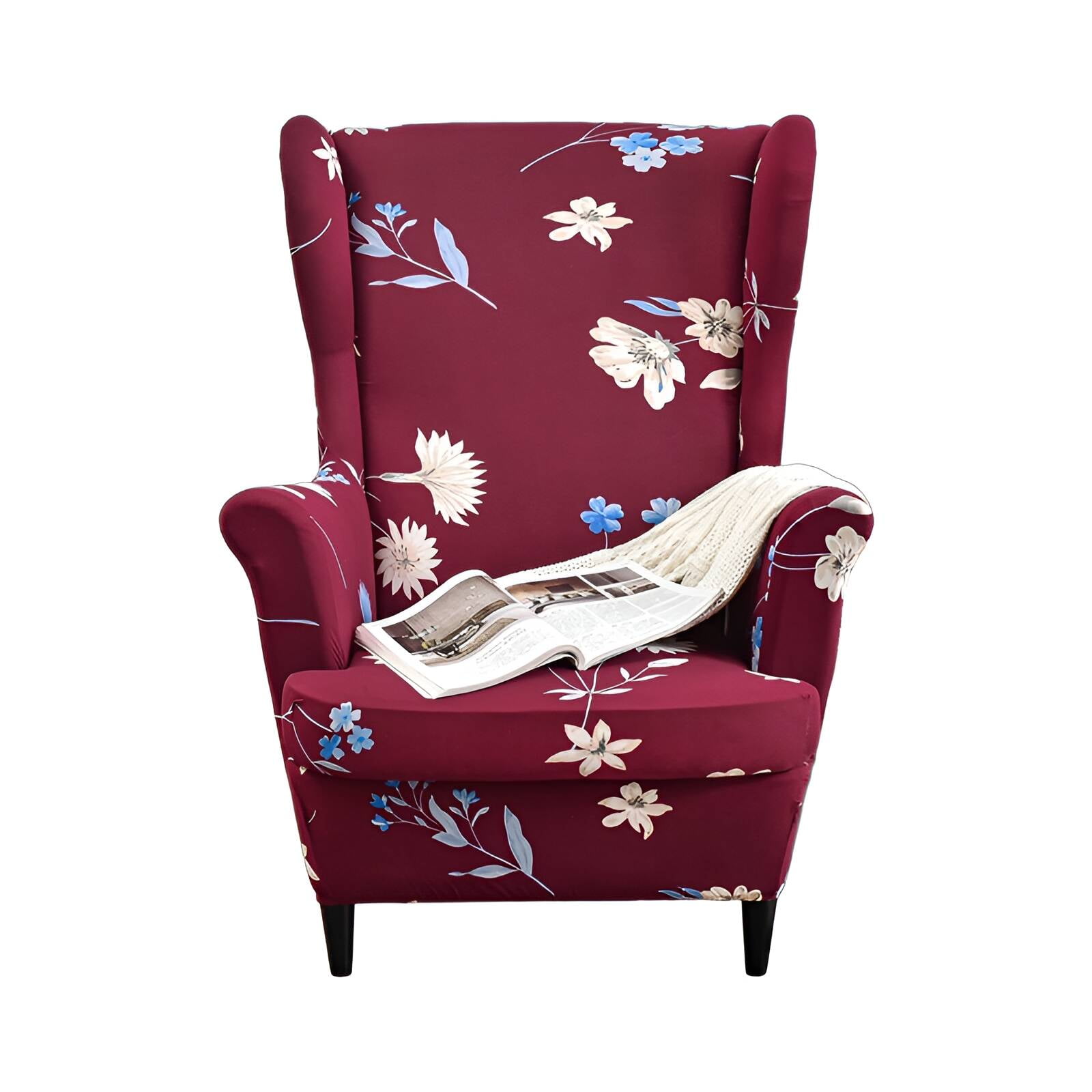 AUQ Wingback Chair Covers,Full Coverage Cubre Sillones Para Sala ...