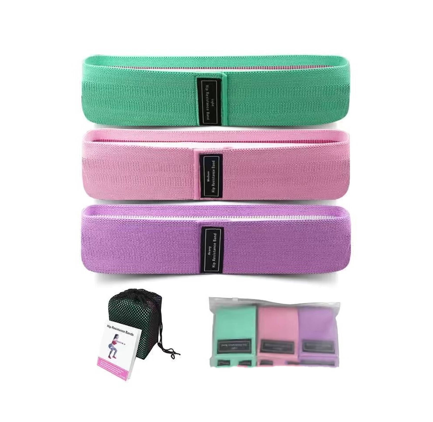 AUQ Workout Bands,Soft Leg Bands Resistance,Anti-Slip Design Workout ...