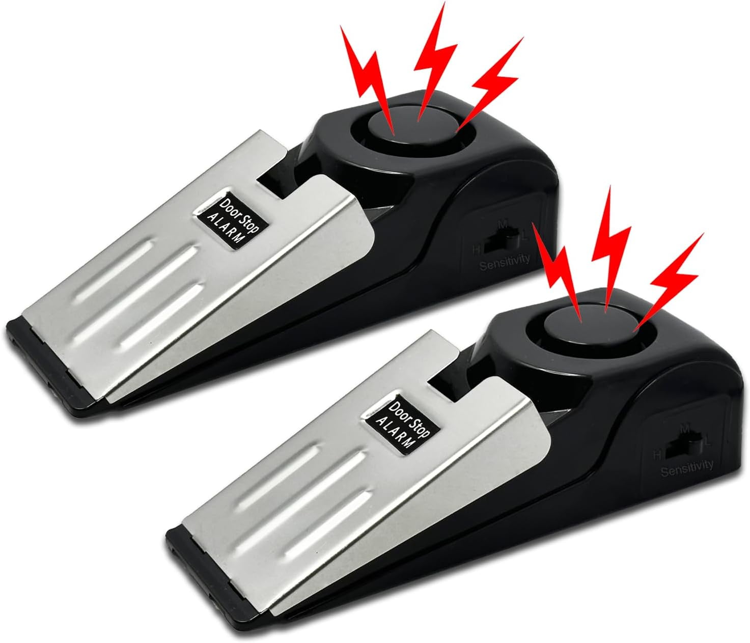AUR 2 Pack Portable Door Stop Alarm, Door Stopper with 120db Loud ...