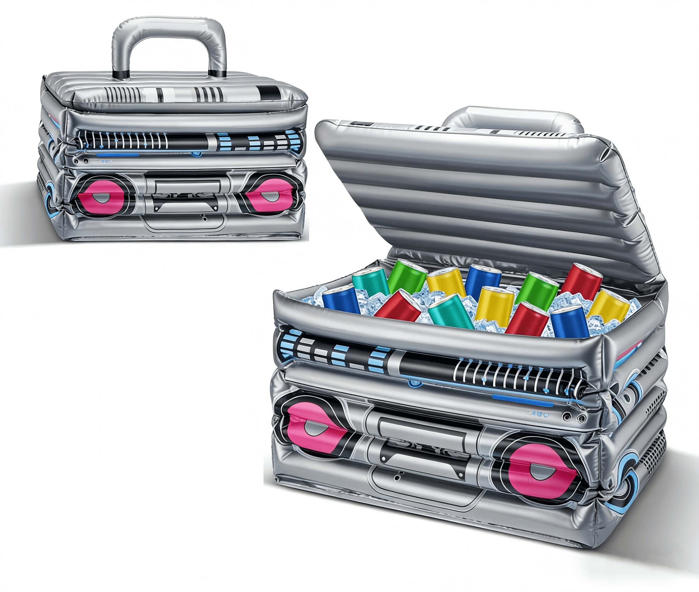 AUR 2 Pieces Inflatable Boom Box Beverage Cooler Summer 80s 90s Theme ...