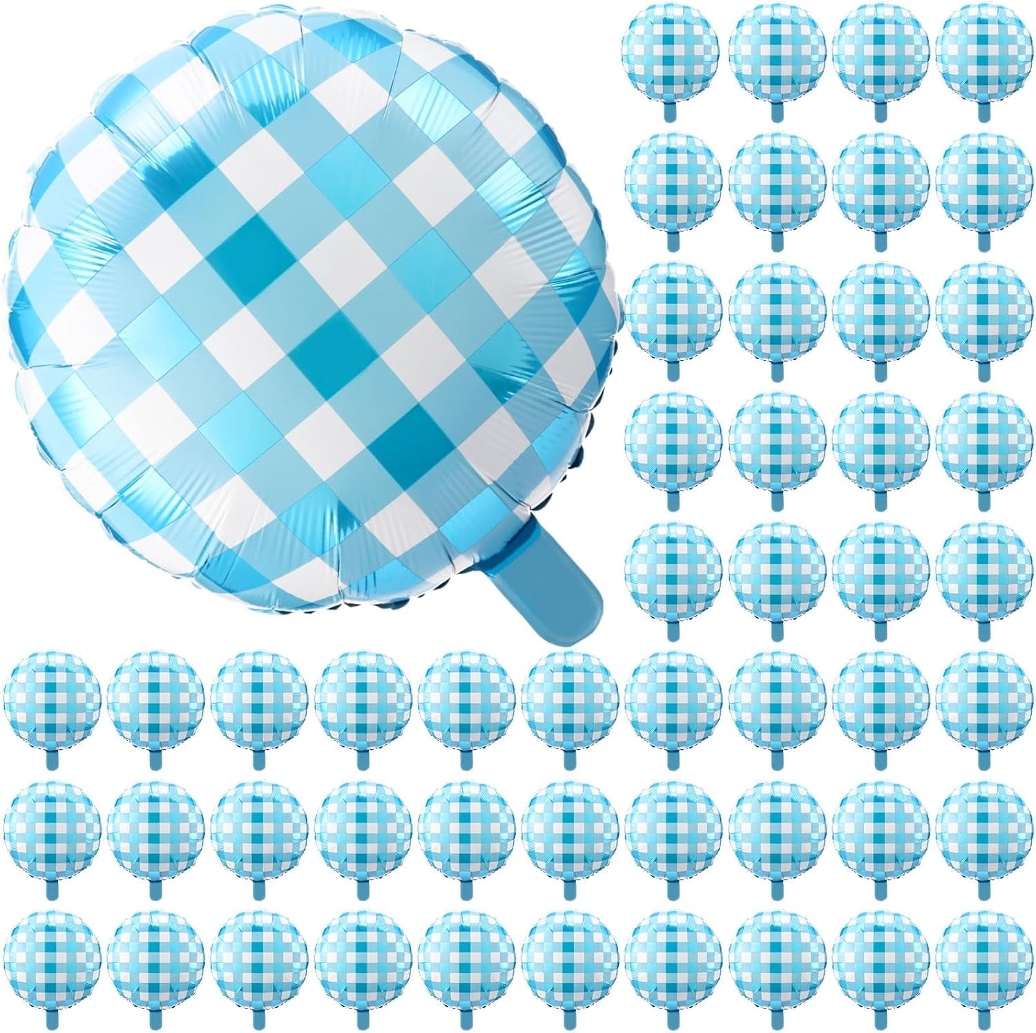AUR 50 Pieces 18 Inches Checkerboard Balloons Aluminum Foil Balloons ...