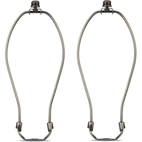 AUR Antique Brass 10 Inch Lamp Shade Holder Kit with Finial Caps, 2 Set ...
