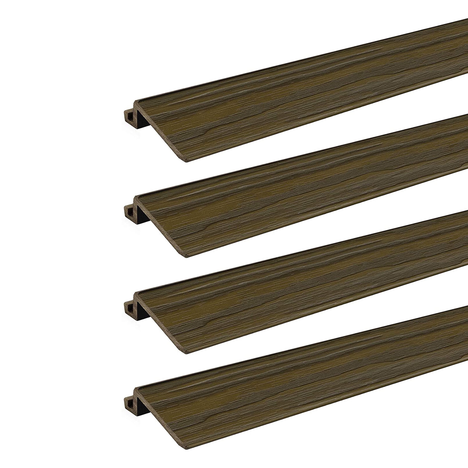 AURA 24 x 3 Inch Polymer Interlocking Deck Trim Transition Piece, Brown ...