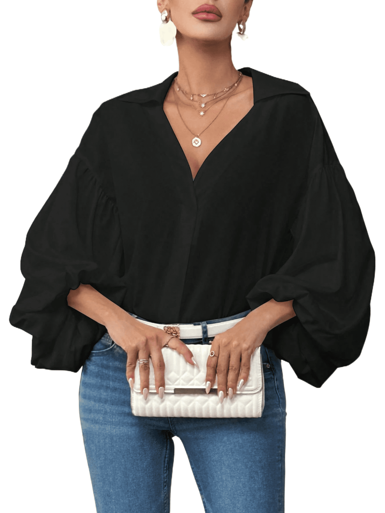 AURA Polka Dot Long Sleeve Blouse Women Casual Shirt S-XXL Spring Top ...