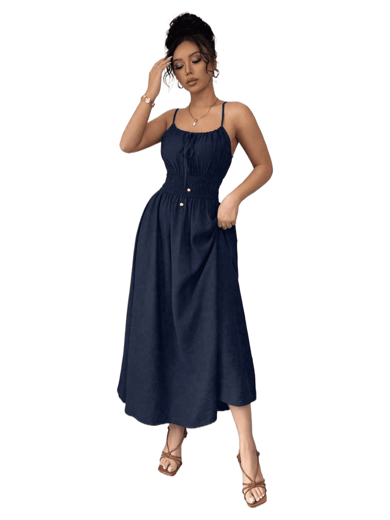 AURA Strapless Maxi Dress Sleeveless Pleated A Line Dress S-XXL Summer ...