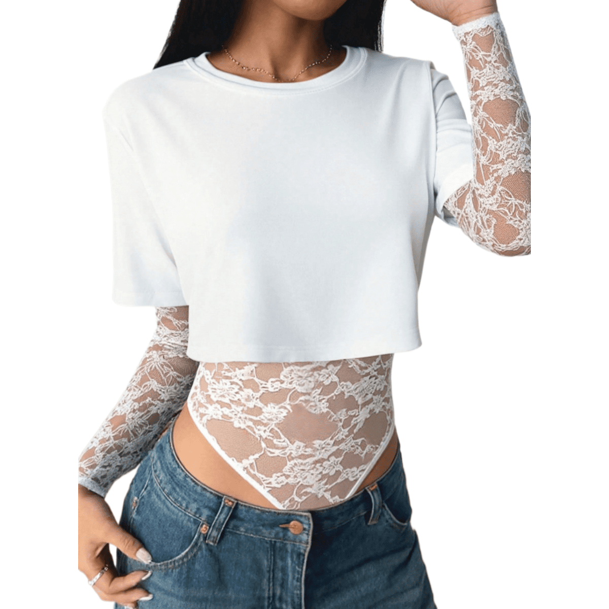 AURA Women Lace Trim Romper Short Sleeve Jumpsuit S-XXL Slim Fit Outfit ...