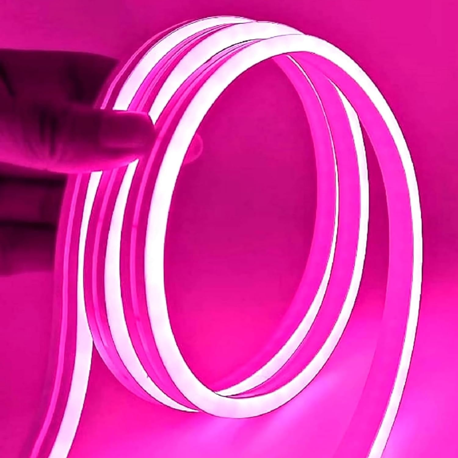 AURACELL 2 Meter 12v DC Pink LED Neon Strip Rope Lights Flat Silicone ...