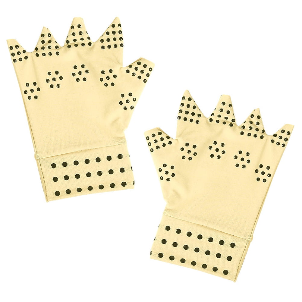 AURARMLET 1 Pair Gloves Magnetic Compression Fingerless Style Khaki ...