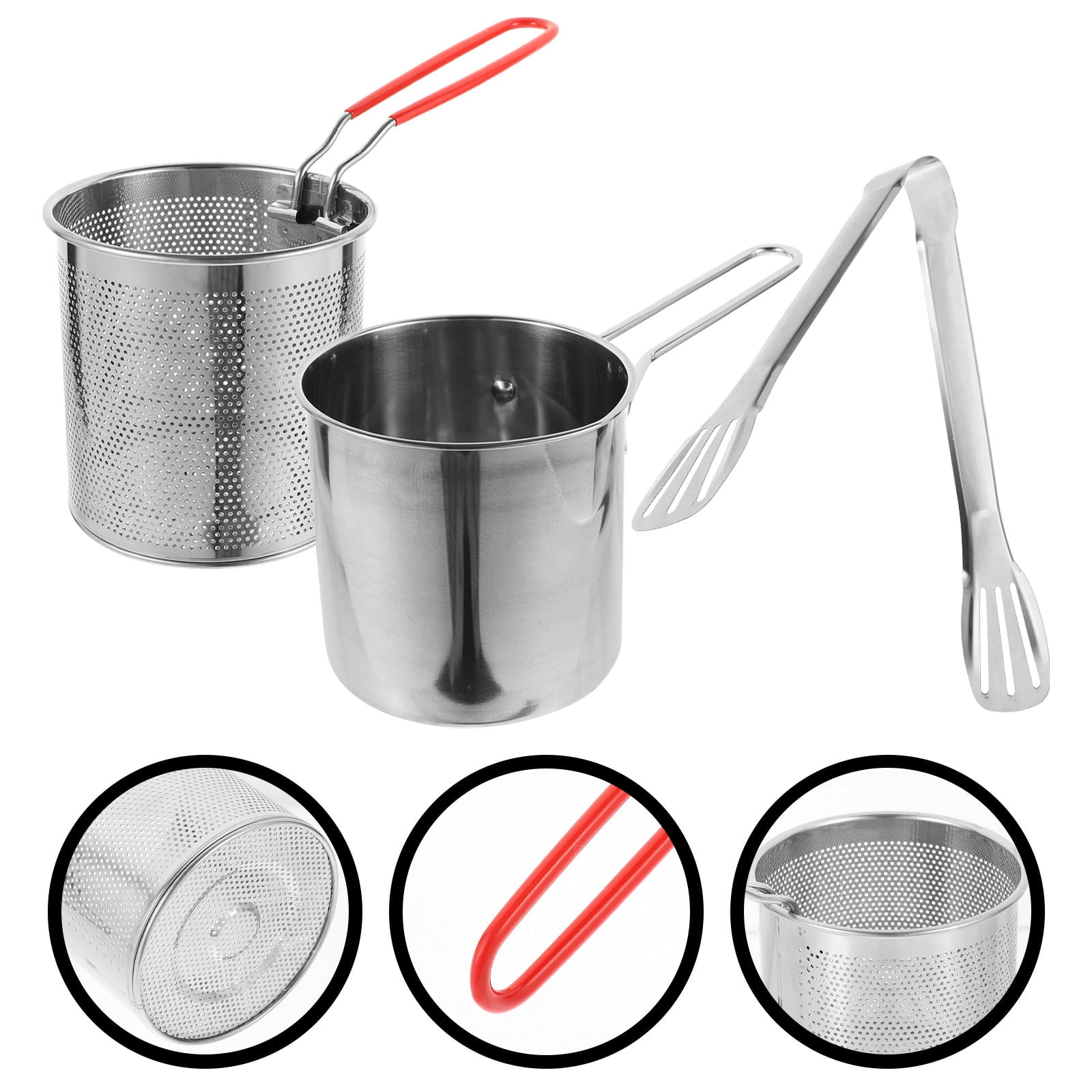 AURARMLET 1 Set Deep Frying Pot with Fry Draining Basket for Home Cooks ...