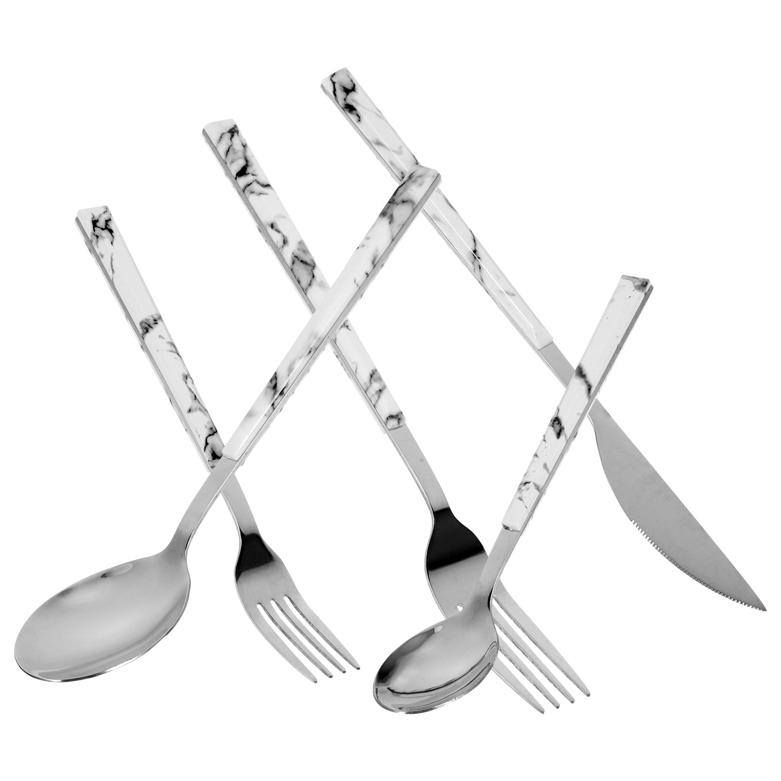 AURARMLET 1 Set Marble Handle Silverware Set for Western Style Family ...