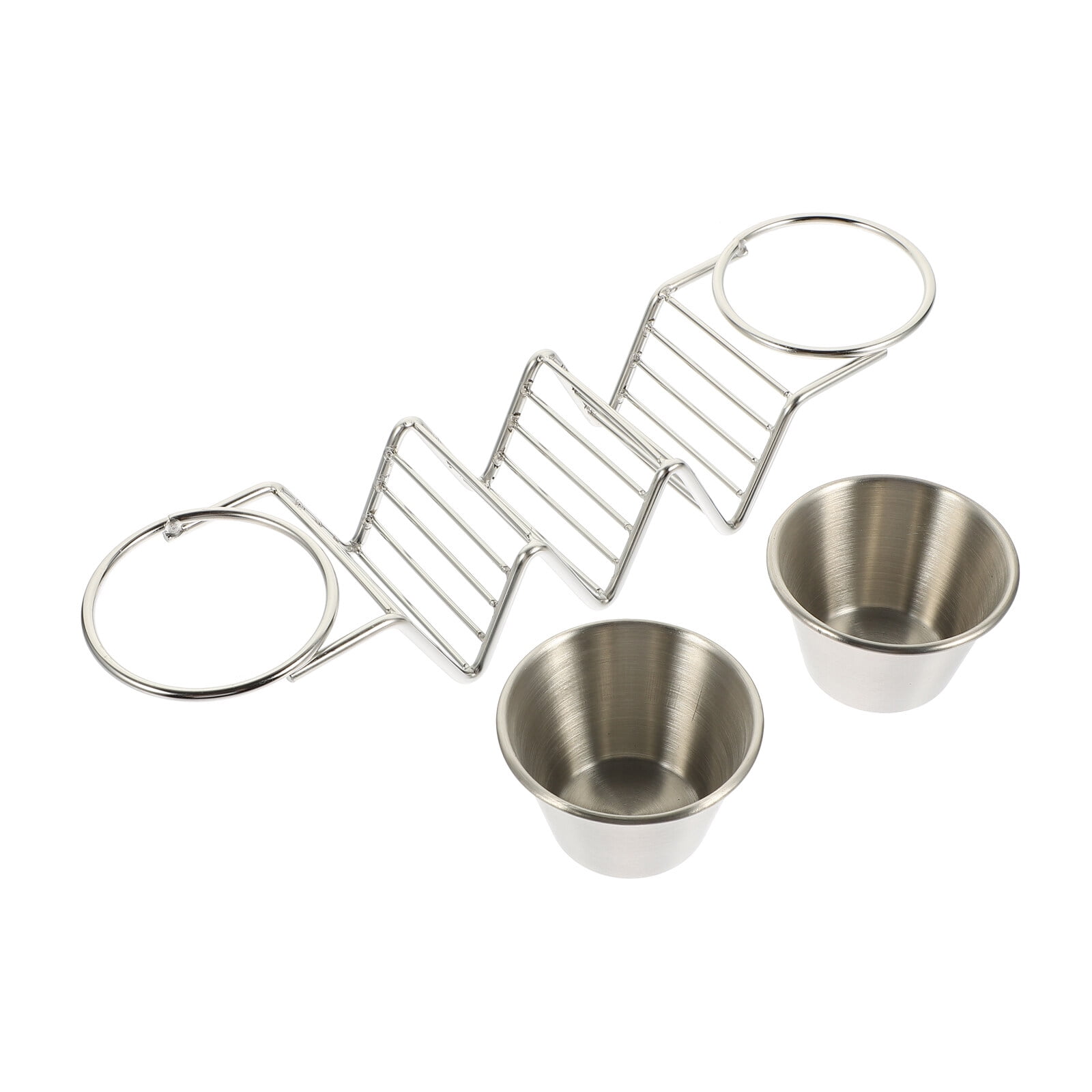 AURARMLET 1 Set Taco Holder Plate Rack Shape Silver Stainless Steel ...