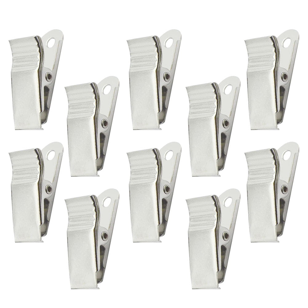 AURARMLET 100Pcs Badge Fastener Clips for ID Cards and Badges Silver ...