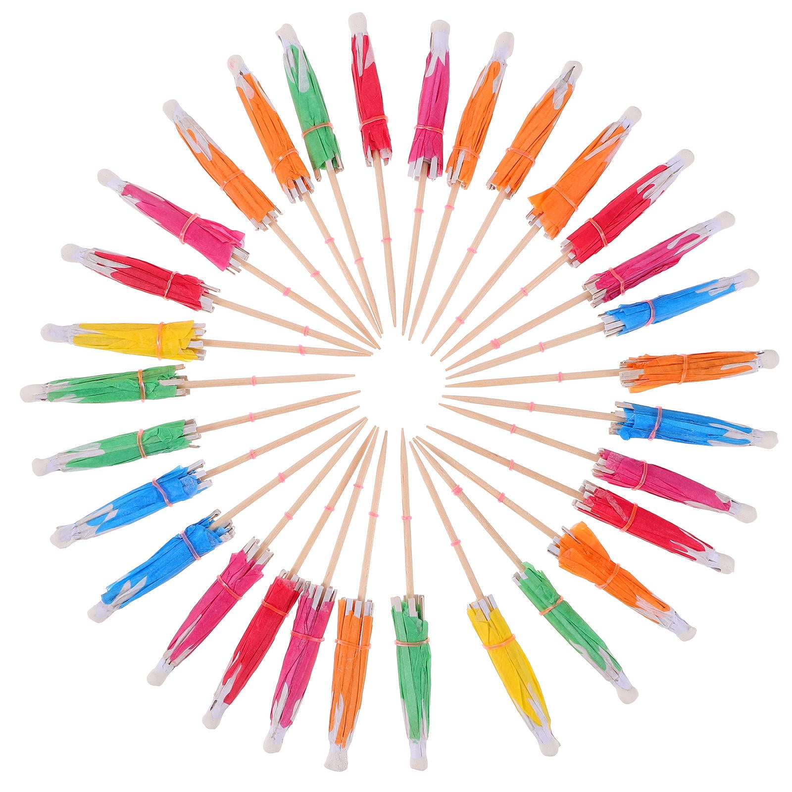 AURARMLET 100Pcs Mini Umbrella For Drinks Paper And Wood Hawaiian Party ...
