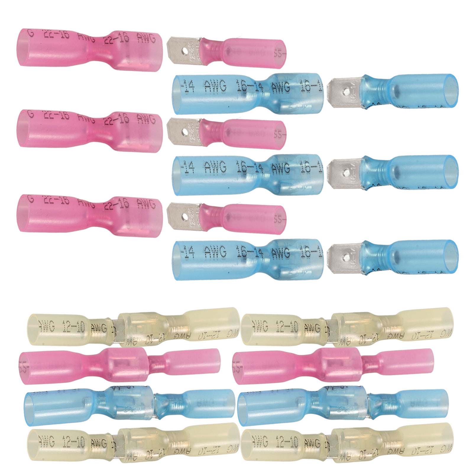 AURARMLET 100Pcs Heat Shrink Connectors Assorted Color Insulated Wire ...