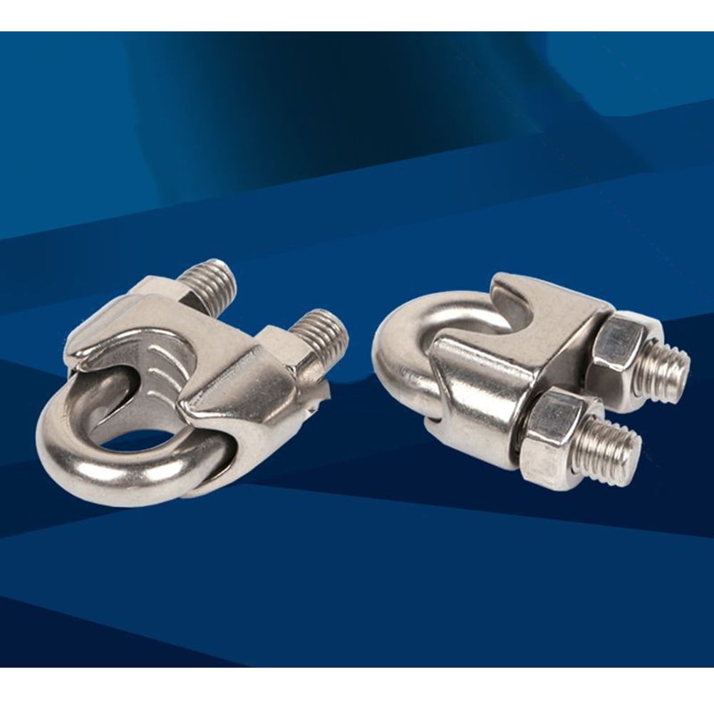 AURARMLET 10PCS Steel Wire Rope Clip Cable Clamp Silver for ...