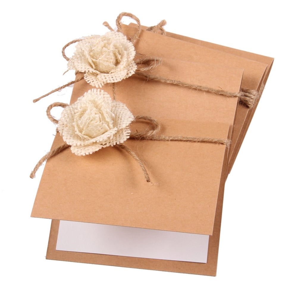 AURARMLET 10Pack Light Brown Rectangular Jute Paper Place Card for ...