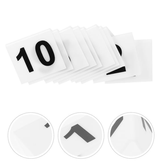 AURARMLET 10Pcs Decorative Table Number Sign White Background with ...