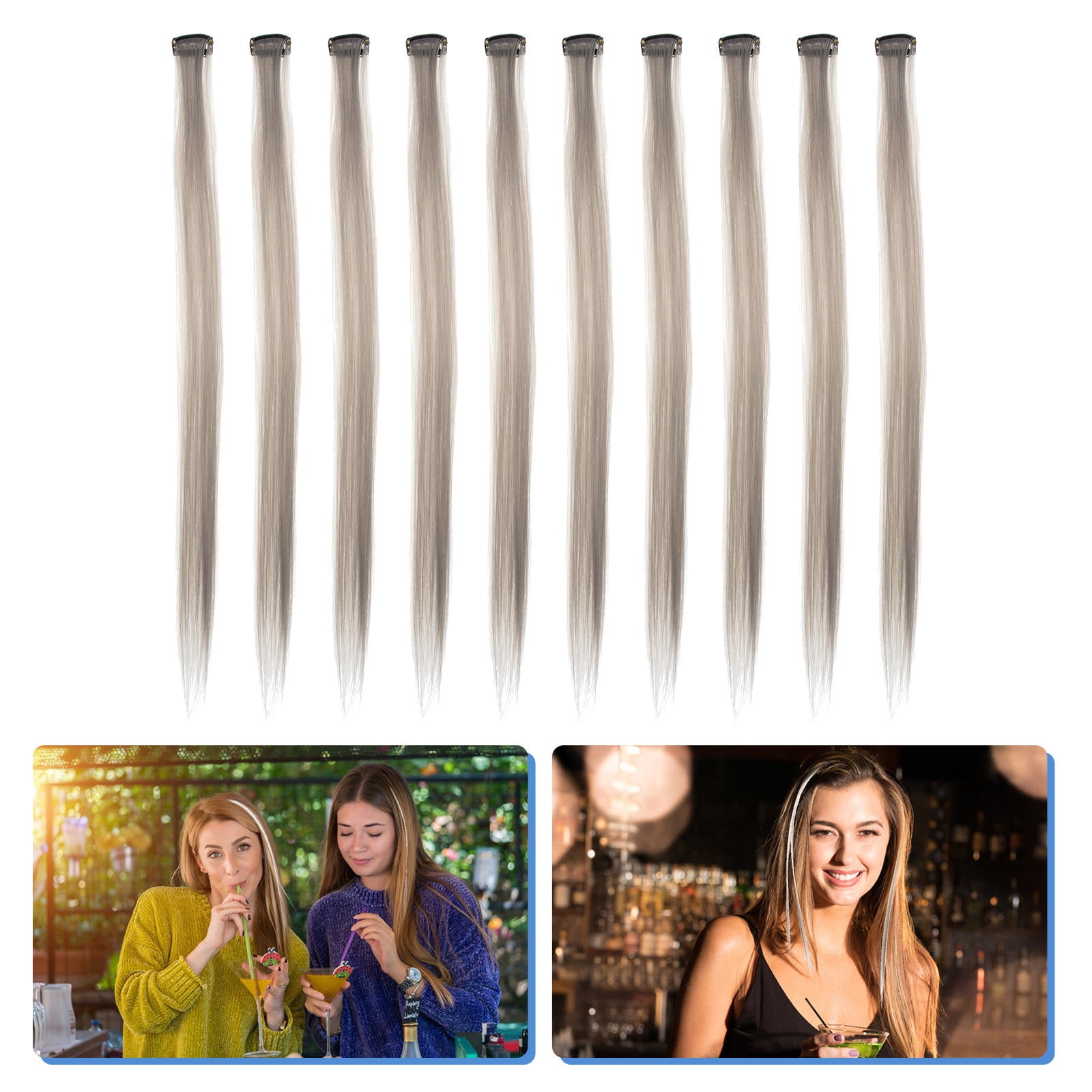 AURARMLET 10Pcs Extension Hair Clips For Women Attach And Detach Easily ...