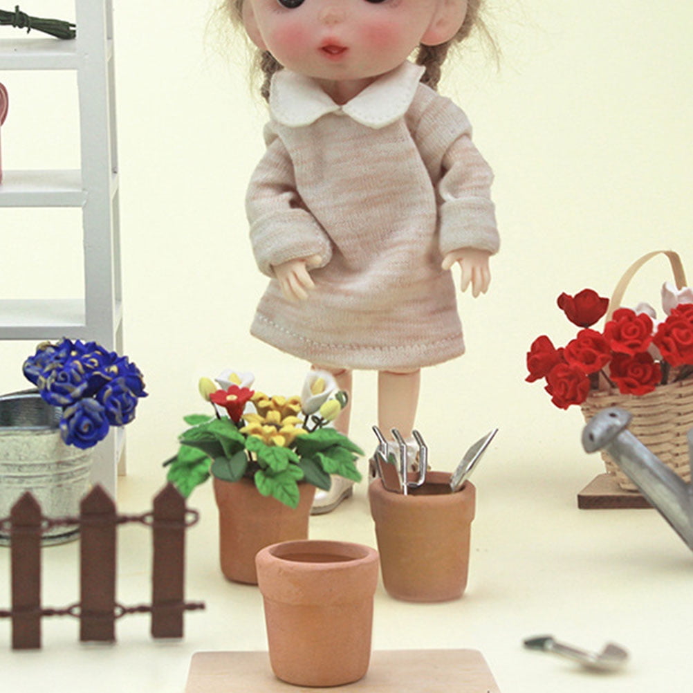 AURARMLET Mini Flowerpot Figurine Ceramic Chocolate 10Pcs Diy Projects ...