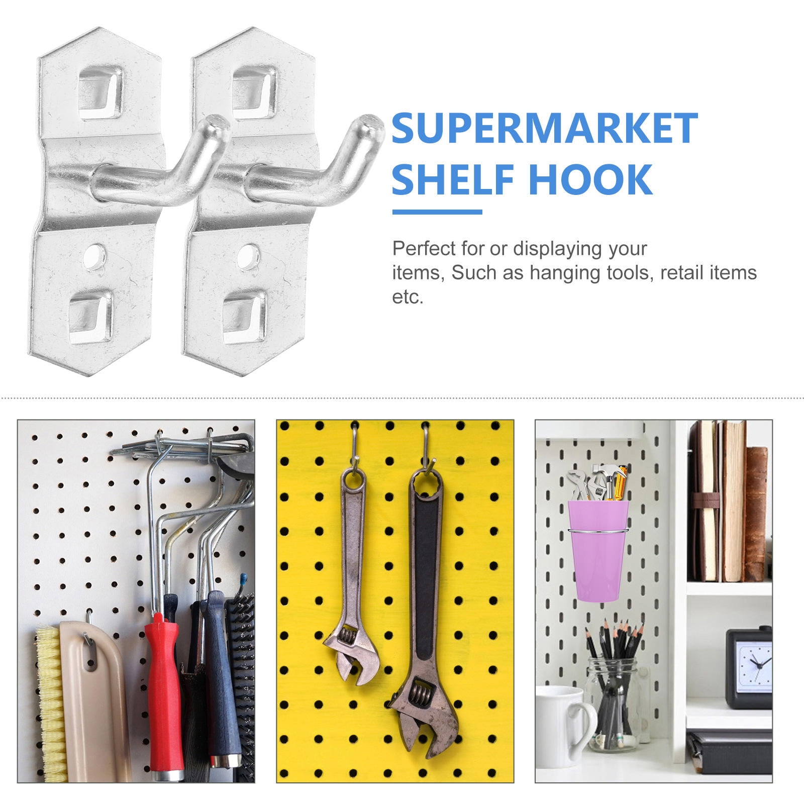 AURARMLET 10Pcs Heavy Duty Metal Pegboard Hooks Organizer Accessories ...