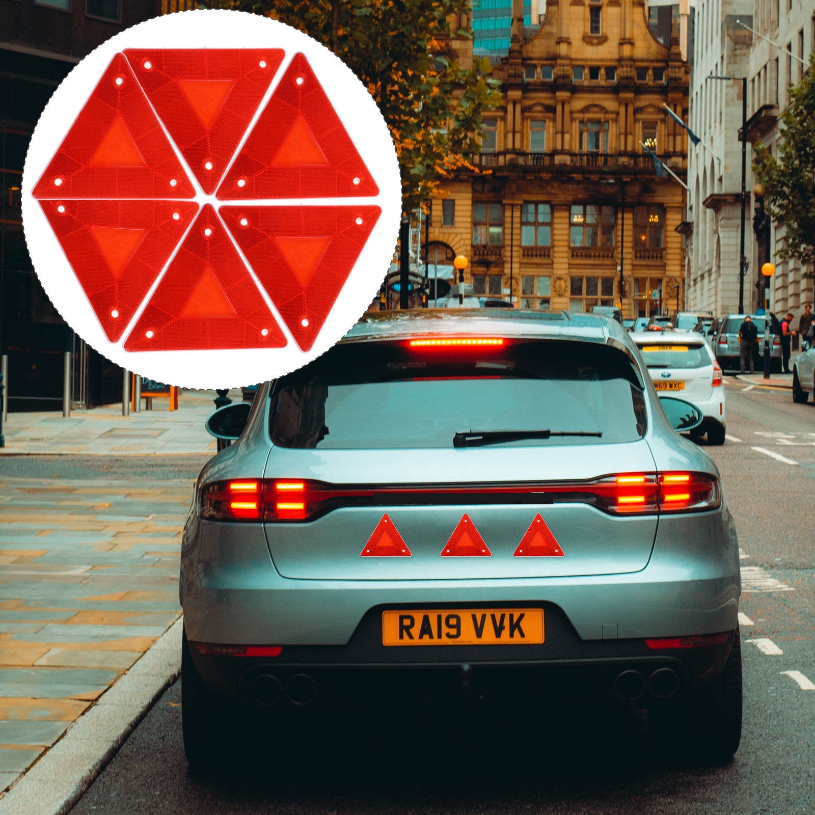 AURARMLET 10Pcs Red Plastic Triangle Reflectors For Roadside Safety ...