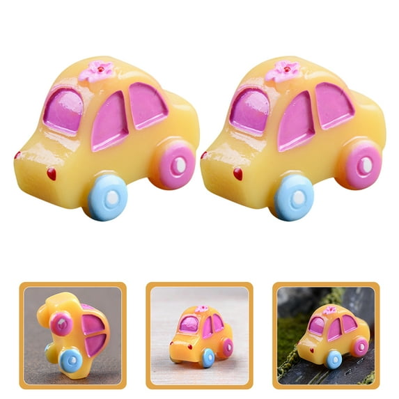 AURARMLET 10Pcs Simulation Car Statues Yellow Resin Lightweight Car ...