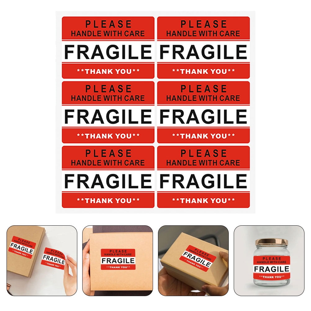 AURARMLET 120Pcs Caution Stickers Red for Packaging and Shipping ...