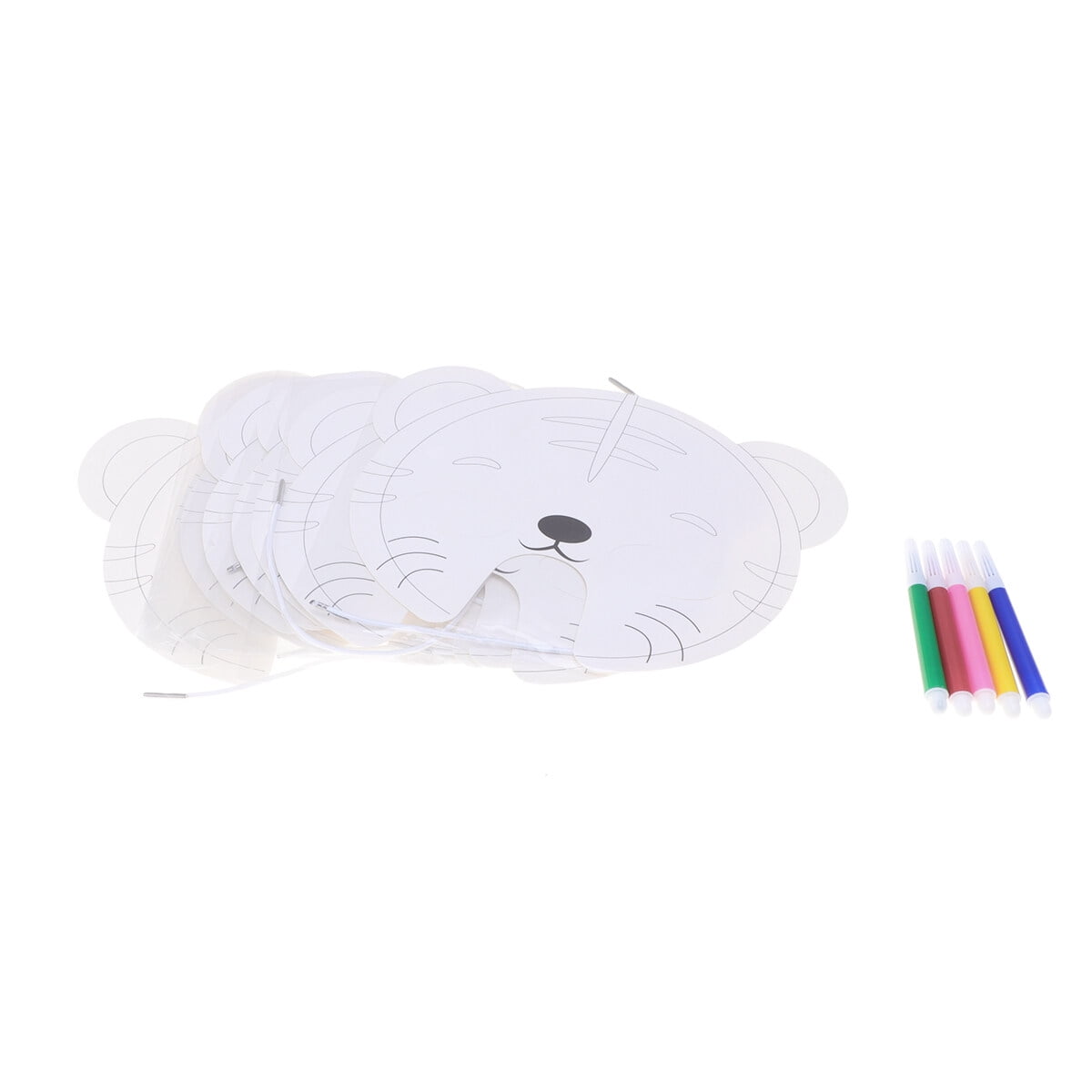 AURARMLET Blank Paper Masks Kids Masquerade Mask White 15Pcs/Set Back ...