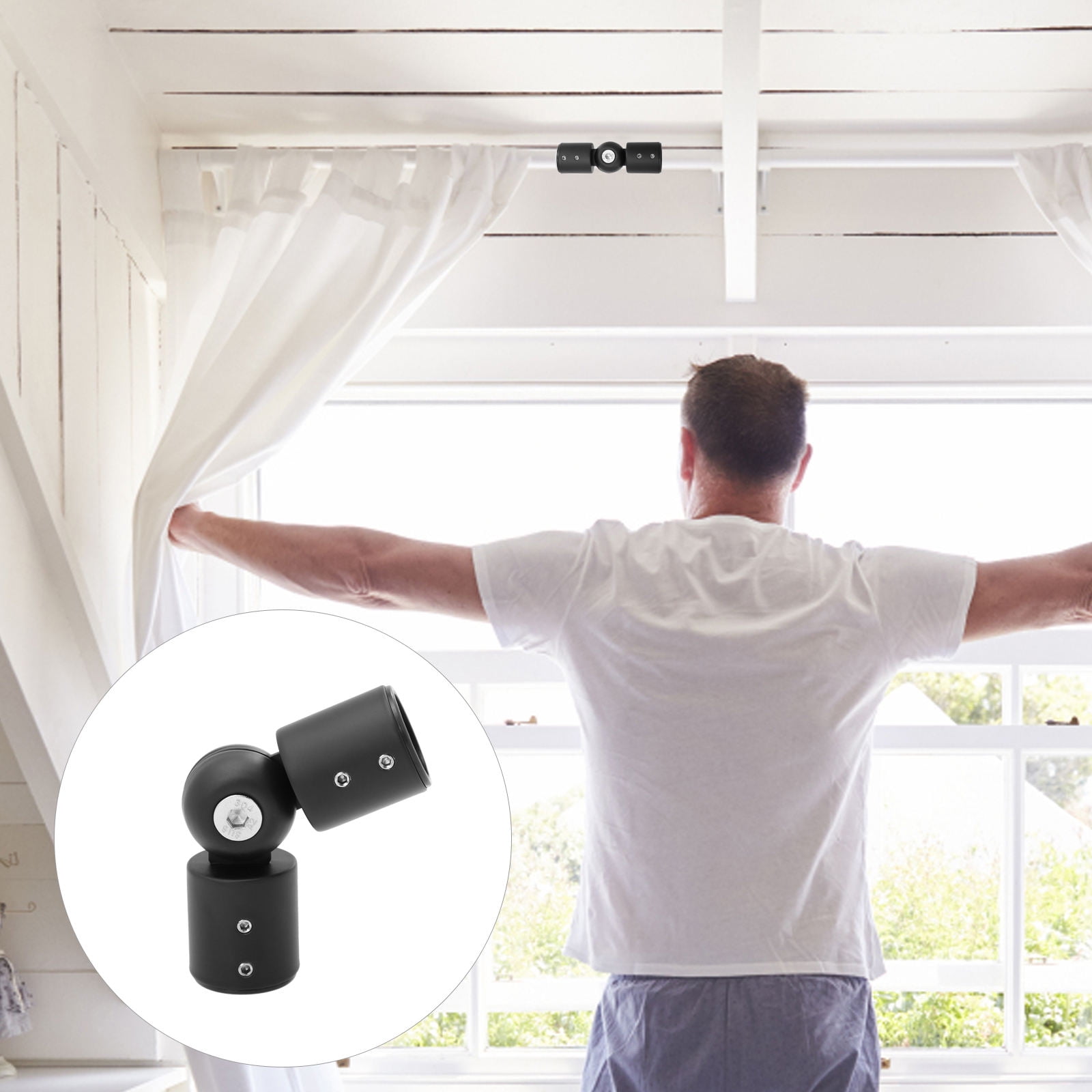 AURARMLET Adjustable 90-180 Degrees Black 304 Stainless Steel Corner ...