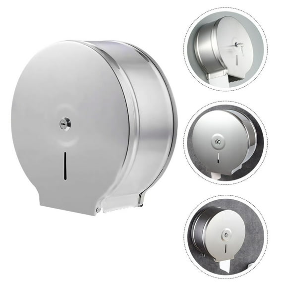 AURARMLET 1Pc Bathroom Wall Mounted Tissue Holder Round Silver Modern ...