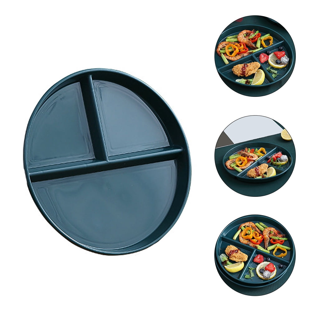 AURARMLET 1Pcs Dark Green Plastic Quantitative Food Plate With Multi ...