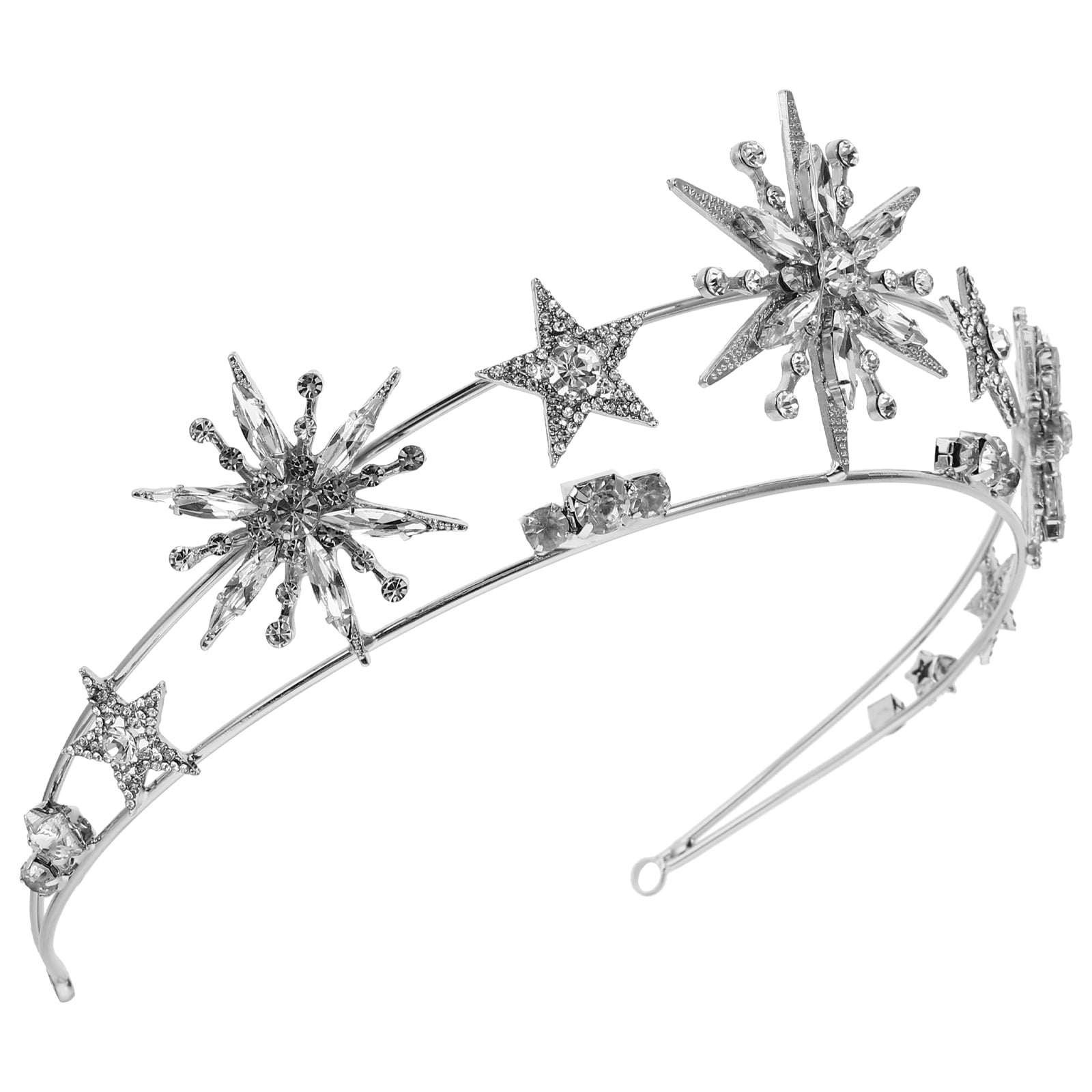 AURARMLET Bridal Tiaras for Weddings Crown Headdress Silver Alloy 1 ...