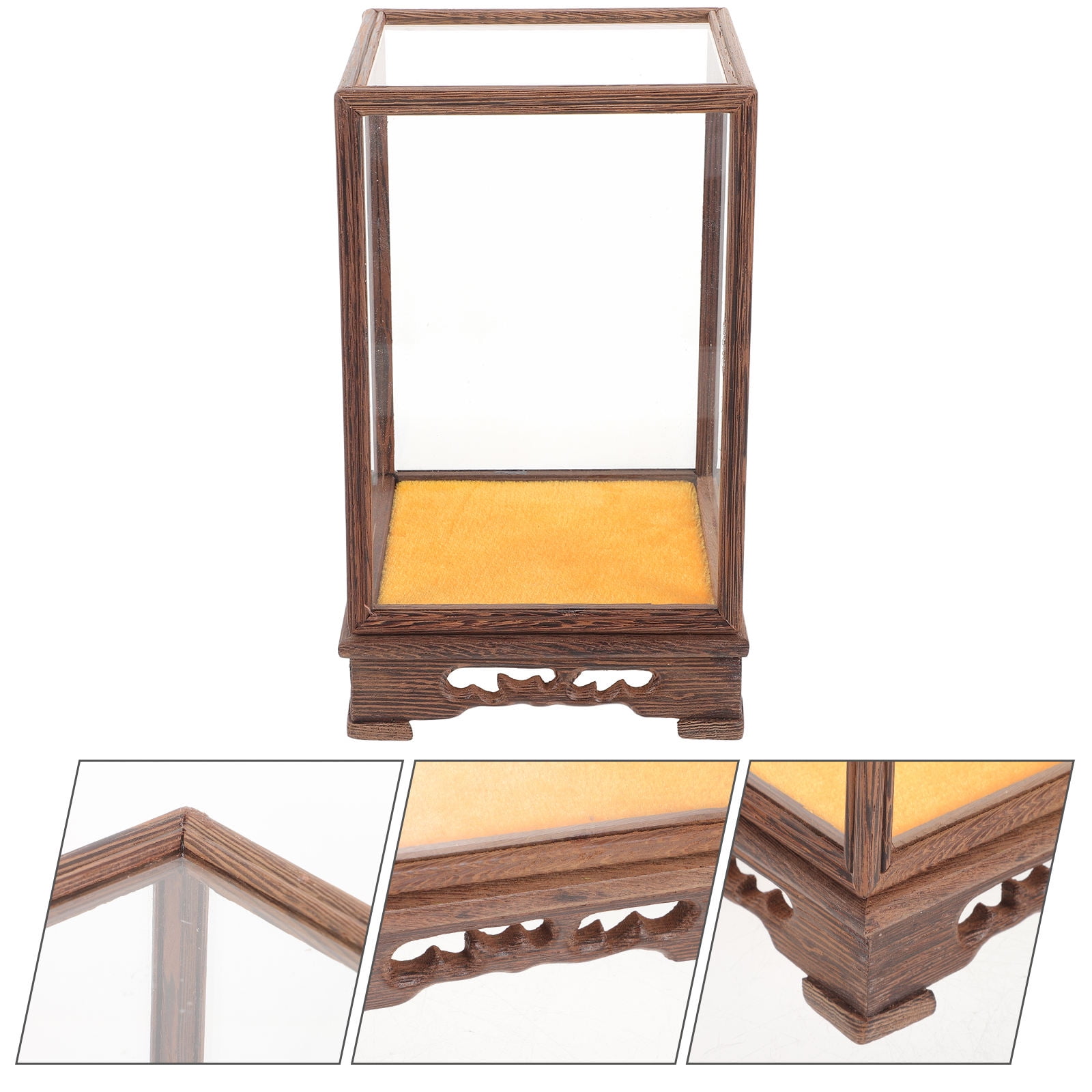 AURARMLET Figurine Display Case Coffee Wood 1Pack 8.06X4.72X4.72in ...