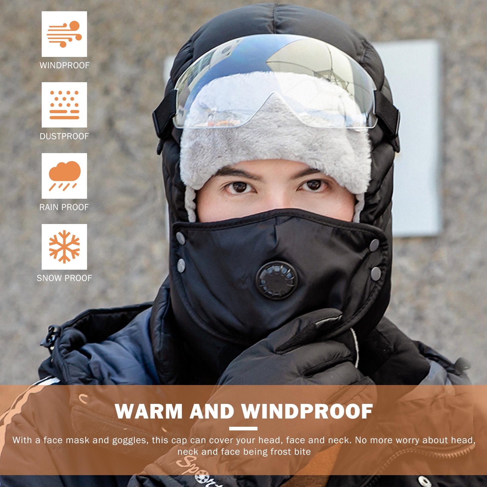 AURARMLET 1Set Frostbite Prevention Riding Hat with Ear Protection for ...