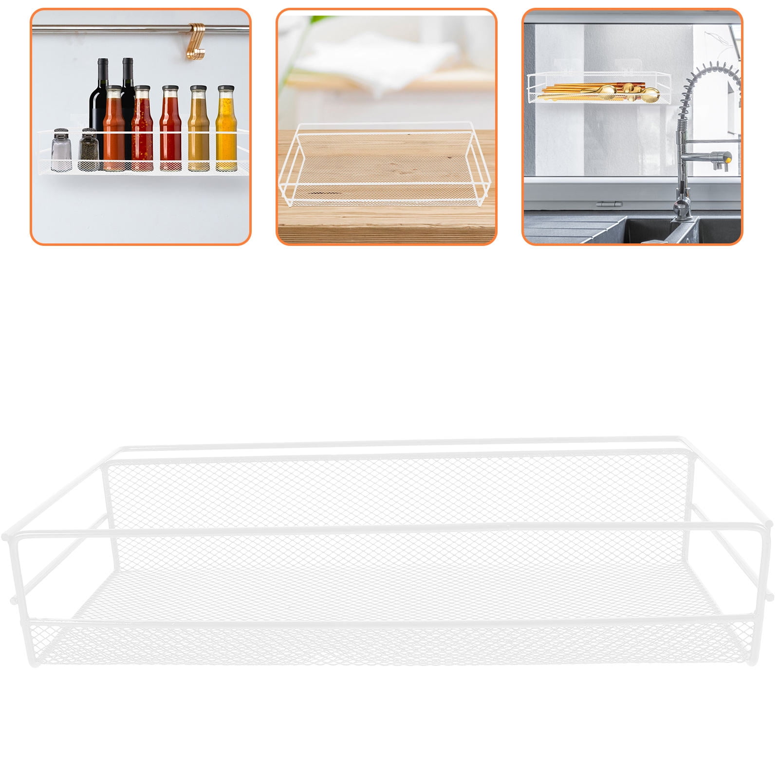 AURARMLET Hanging Wall Basket Wire Mesh Iron Kitchen Organizer for ...