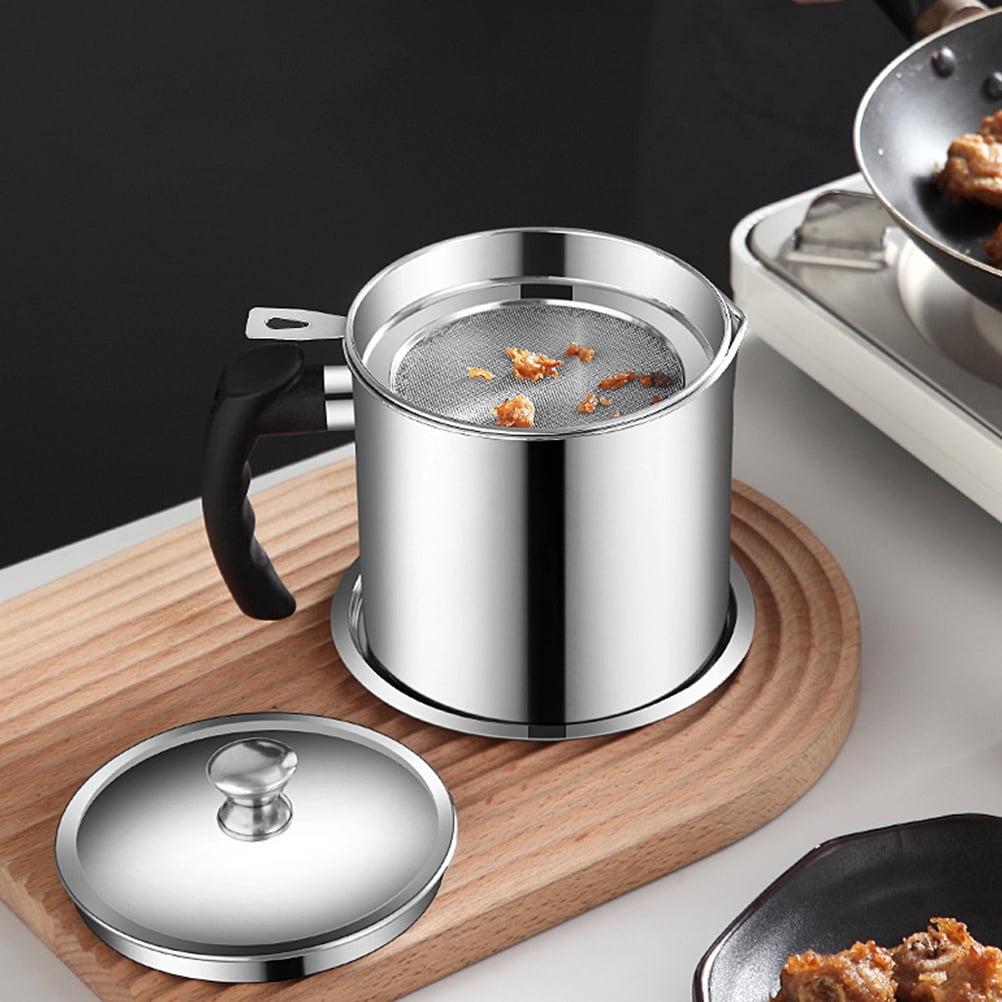 AURARMLET 1Set Oil Strainer Stainless Steel Kitchen Oil Storage Pot ...