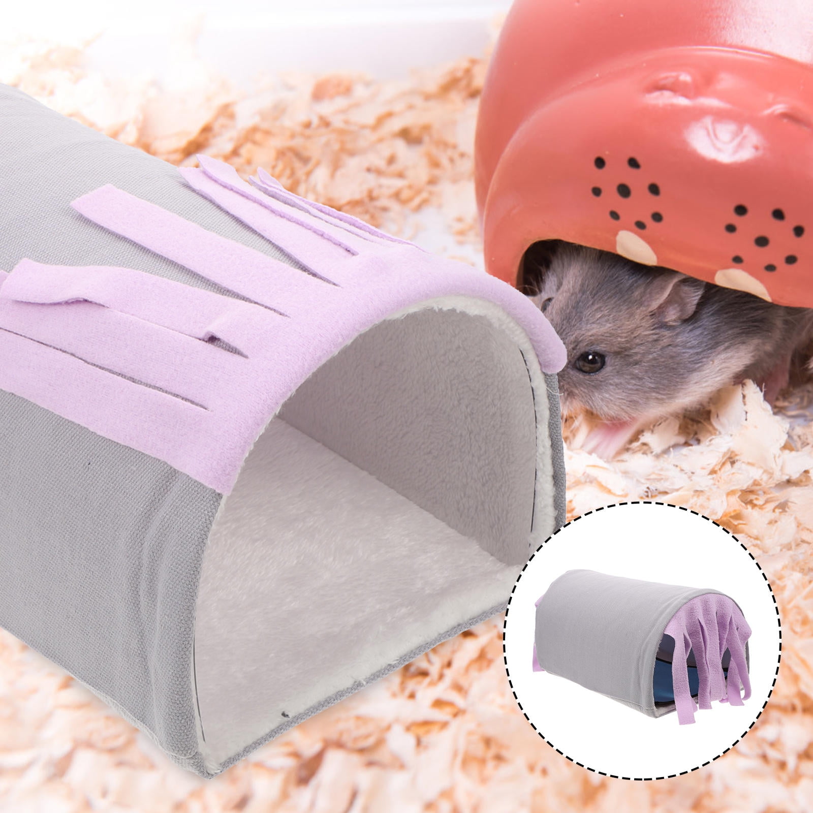 AURARMLET 1Set Rat Tunnel Toy Purple Canvas Hamster Hideout Indoor Play ...