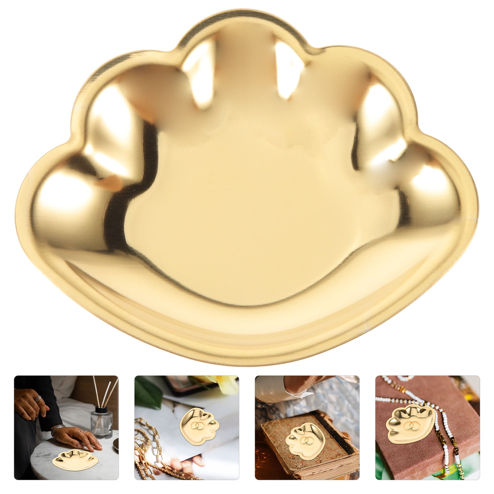 AURARMLET 1Set Versatile Trinket Dish Shape Stainless Steel Storage For ...