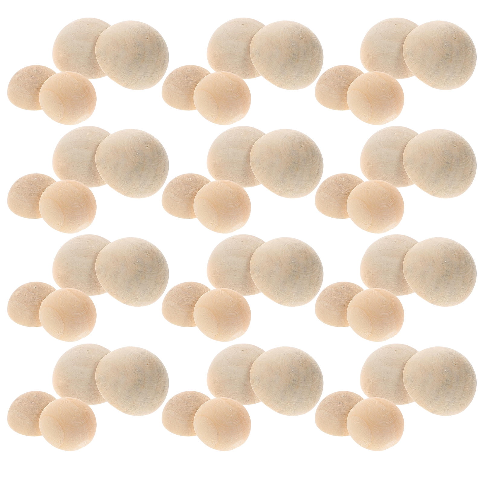 AURARMLET 200pcs Unfinished Half Craft Beads Khaki Wood for DIY ...